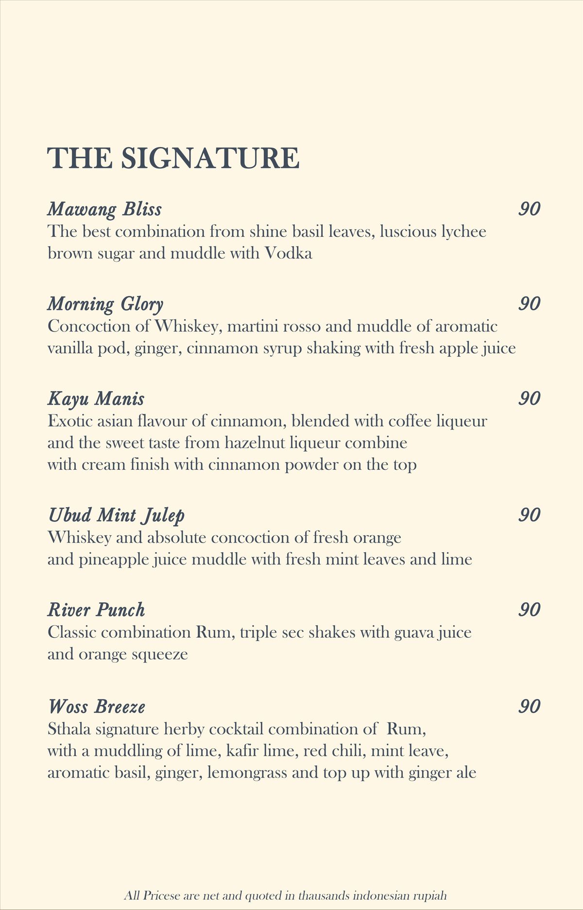 Daftar Minuman | Naga Rooftop Bar & Lounge